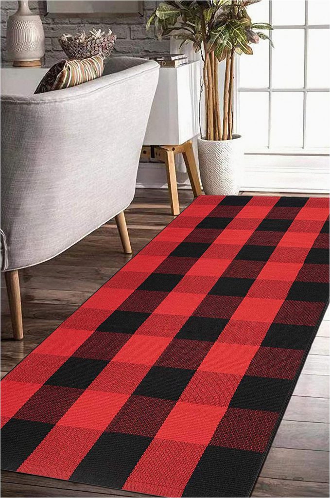 Red and Black Buffalo Check area Rug | danielwultz